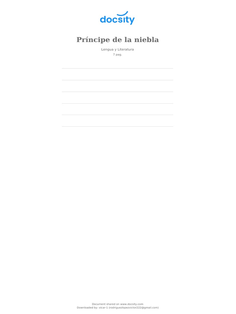 Análisis de "El Príncipe de la Niebla" | PDF | Libros para adolescentes