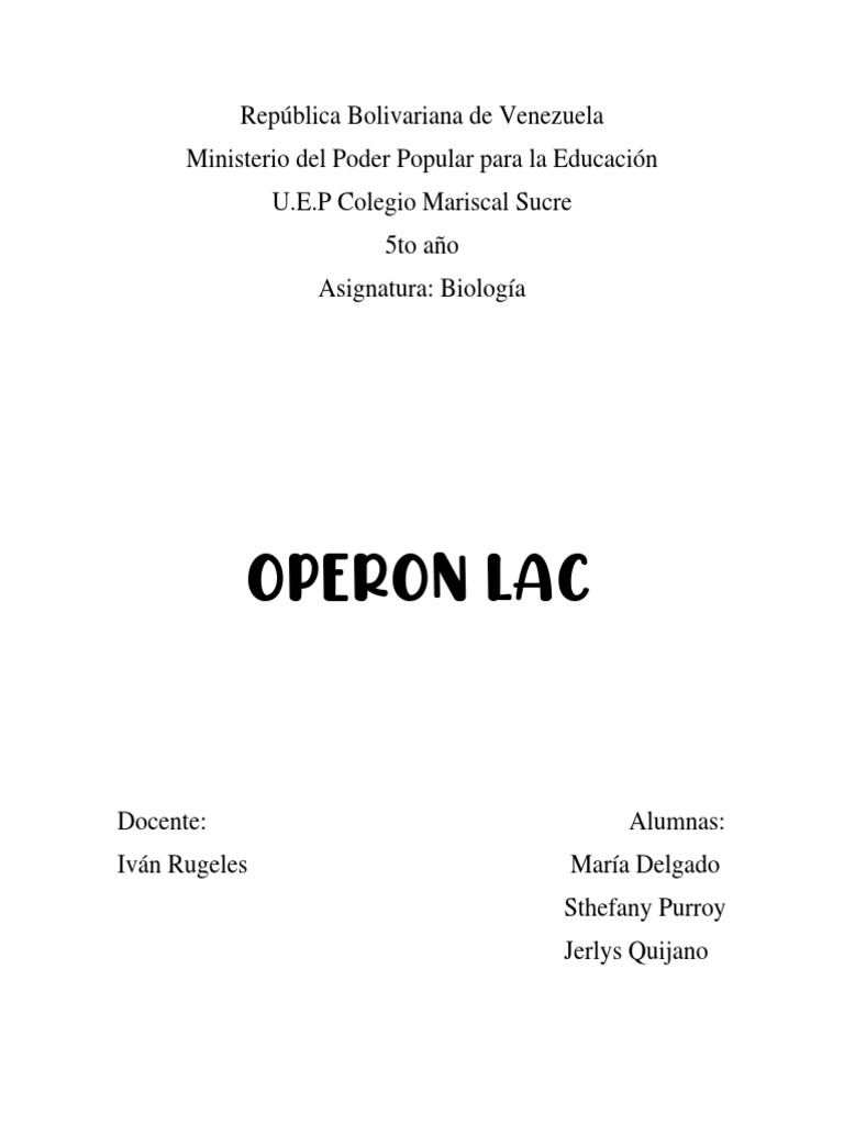 Operon Lac | PDF | Ciencias de la vida | Química