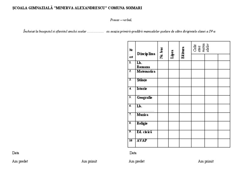 Proces Verbal Manuale | PDF