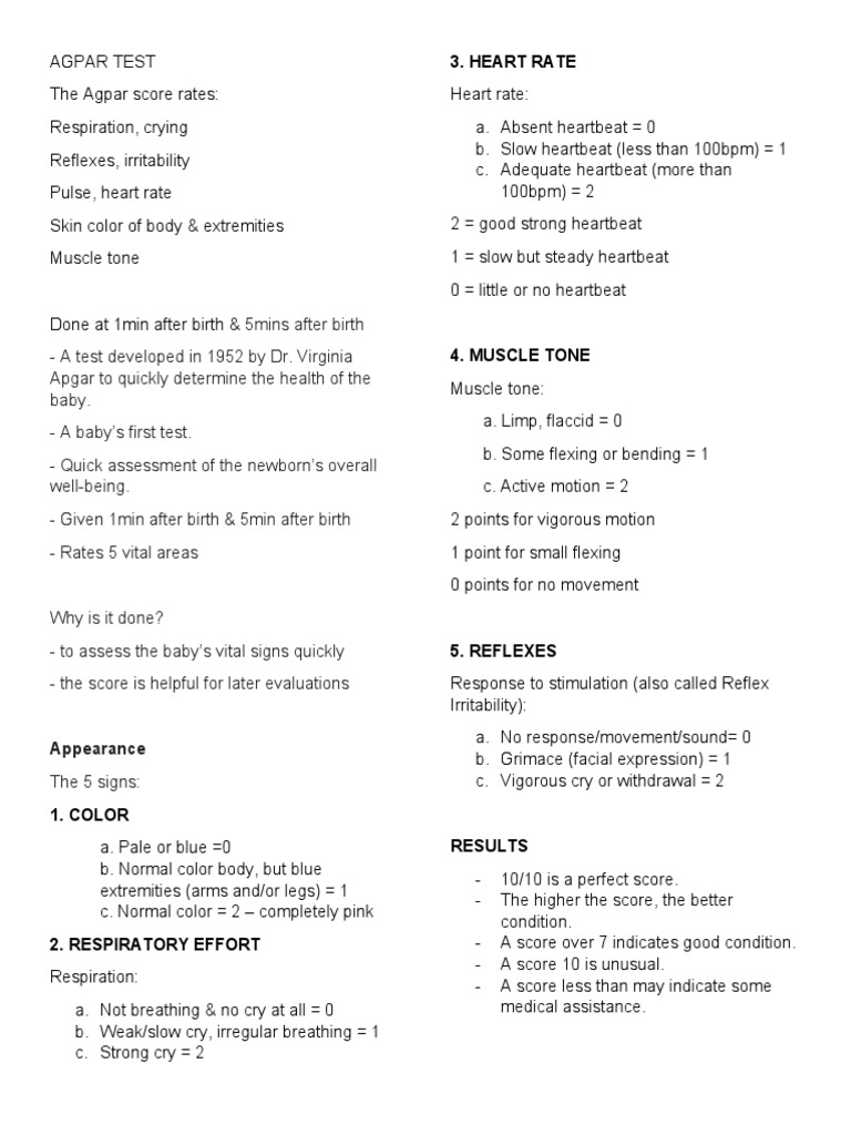Apgar Test Rev | PDF