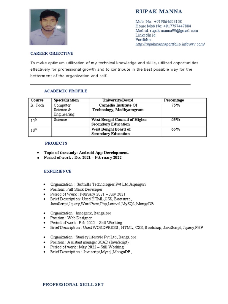 CV Rupak | PDF | Bootstrap (Front End Framework) | Java Script CV Rupak | PDF | Bootstrap (Front End Framework) | Java Script