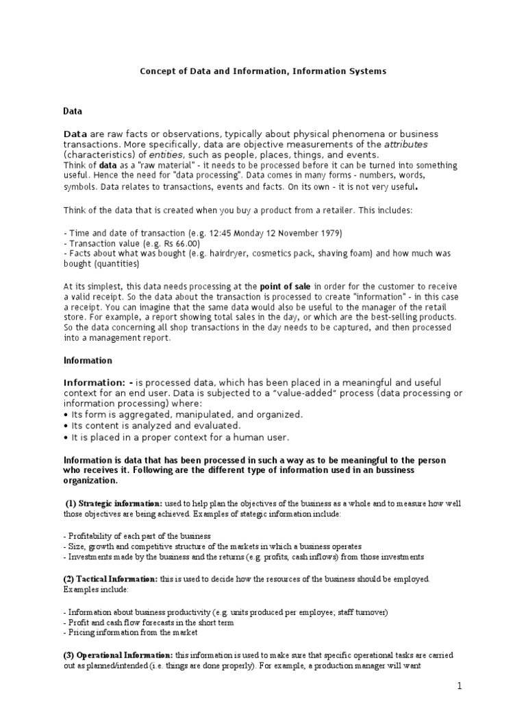 Understanding Data and Information Systems | PDF | Information System ...