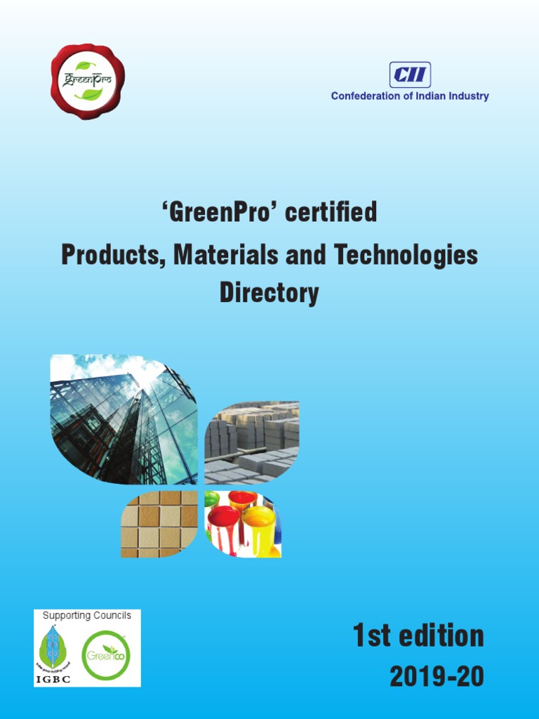 GreenPro Certified Products Materials and Technologies Directory | PDF ...