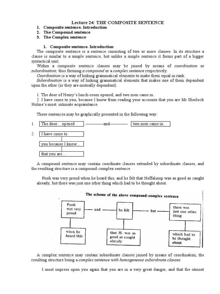 Understanding Composite Sentences | PDF | Adjective | Sentence ...
