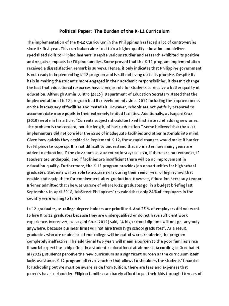 Political Paper. | PDF | Curriculum | Teachers