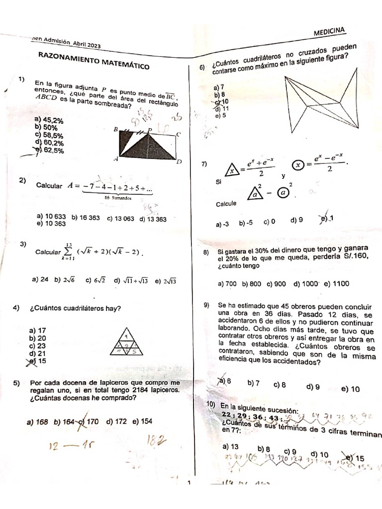 Examen Unp 2023 | PDF