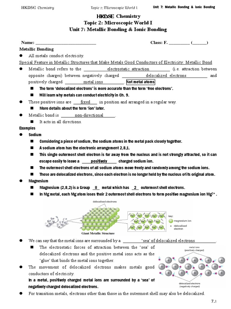 Metallic & Ionic Bonding Guide | PDF | Ion | Ionic Bonding