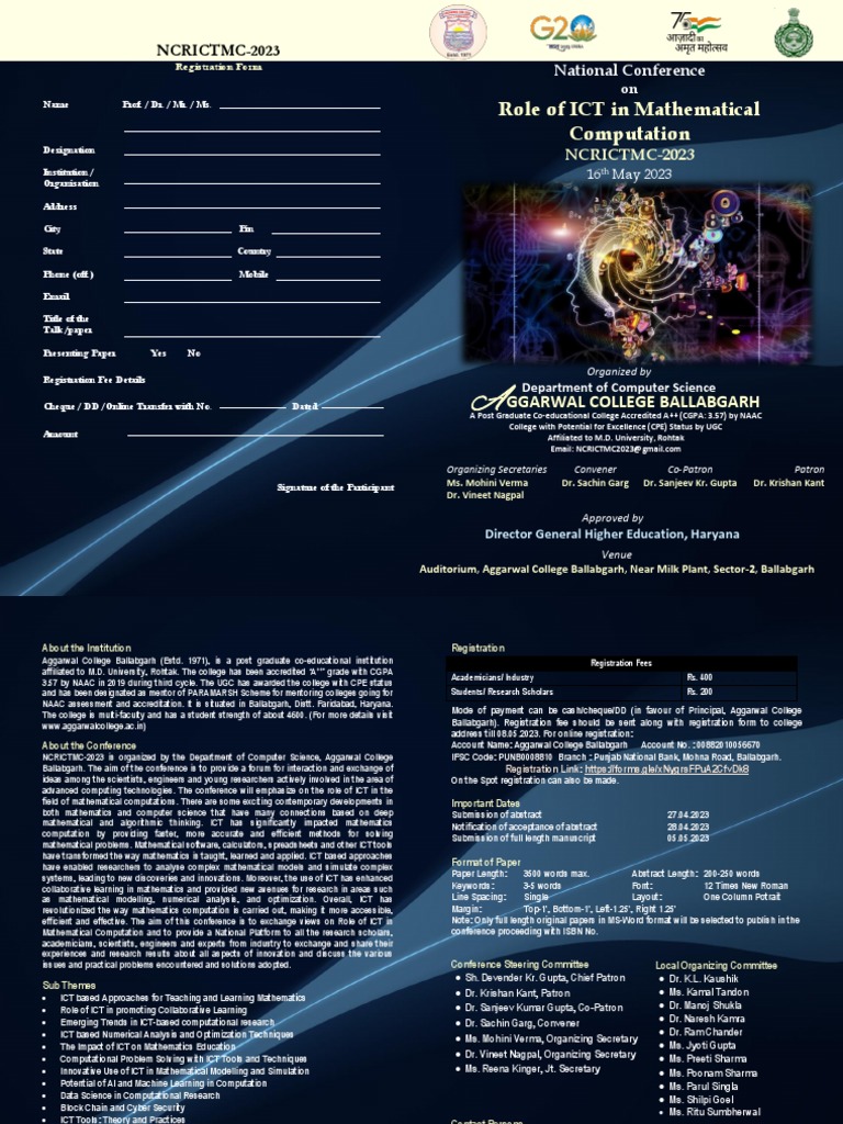 Conference Brochure Computer Sc. 16.05.2023 | PDF | Mathematics ...