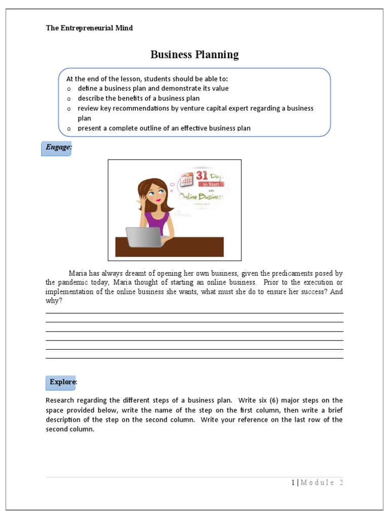 Module 2 | PDF | Entrepreneurship | Business Plan