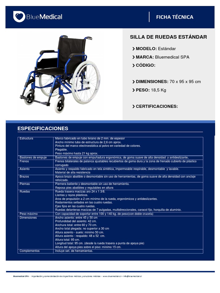-_FICHA_TÉCNICA_-_SILLA_DE_RUEDAS_ESTÁNDAR | PDF | Factores humanos y ...