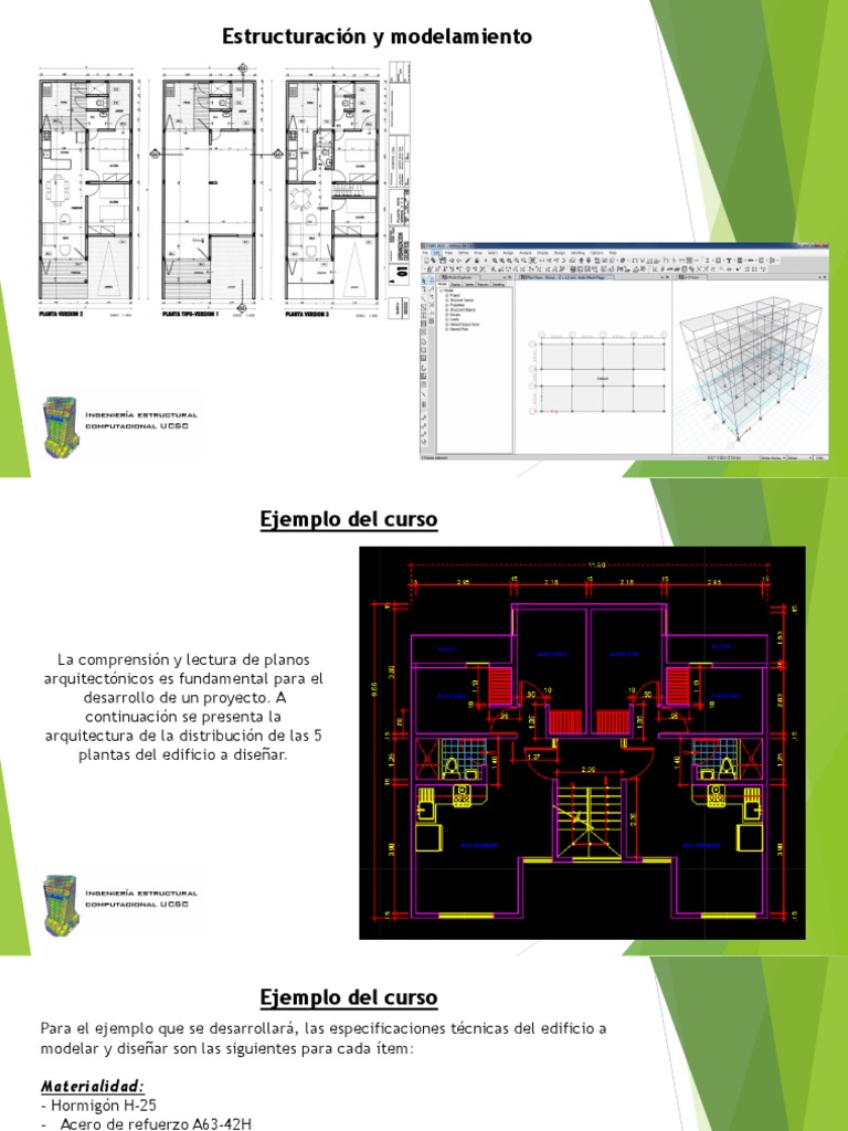 Estructuración y Datos Ejemplo ETABS | PDF | Concreto reforzado | Hormigón