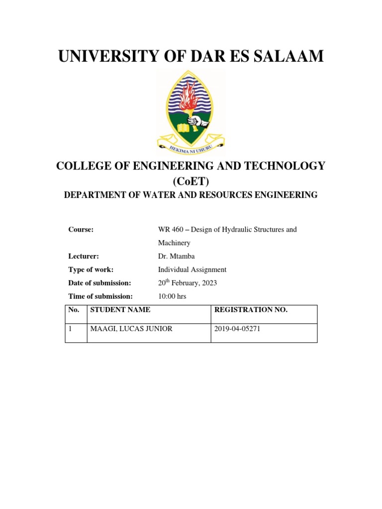 University of Dar Es Salaam: College of Engineering and Technology ...