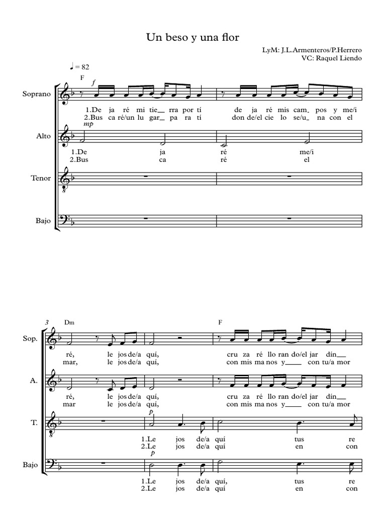 Un Beso y Una Flor - Partitura Completa | PDF