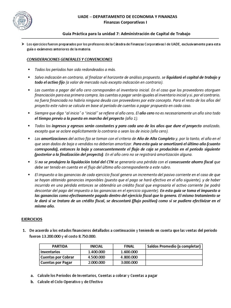 U7 Administracin de Capital de Trabajo 2020 | PDF | Inventario ...