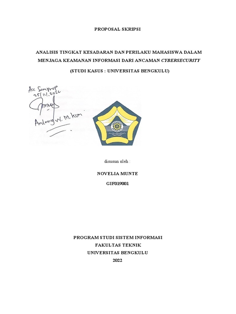 G1F019001 - Novelia Munte - ANALISIS TINGKAT KESADARAN DAN PERILAKU MAHASISWA DALAM MENJAGA ...