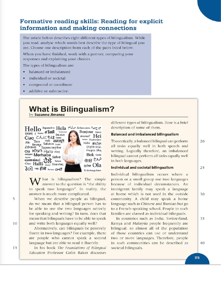 3 Formative Reading U5 What Is Bilingualism Kinds of Bilingualism | PDF