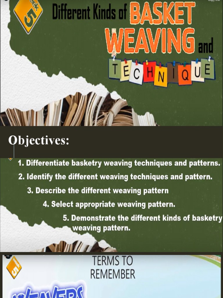 Different Kinds of Basketry Weaving and Techniques | PDF