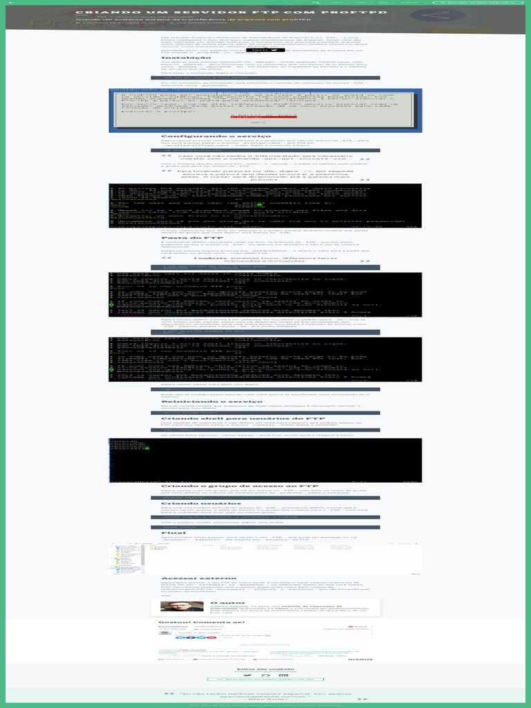 Criando Um Servidor FTP Com proFTPD | PDF | Protocolo de transferência ...