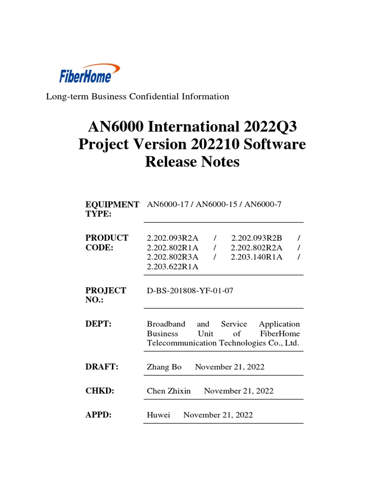 AN6000 International 2022 Q3 Project Version 202210 Software Release ...