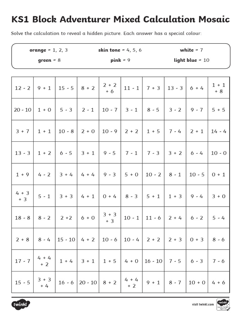 T N 2545892 ks1 Block Adventurer Mixed Calculation Mosaic Activity ...