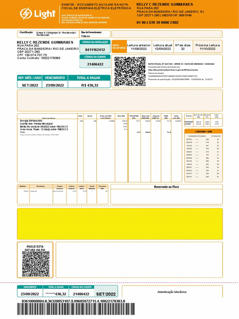 Conta de Luz - Light | PDF