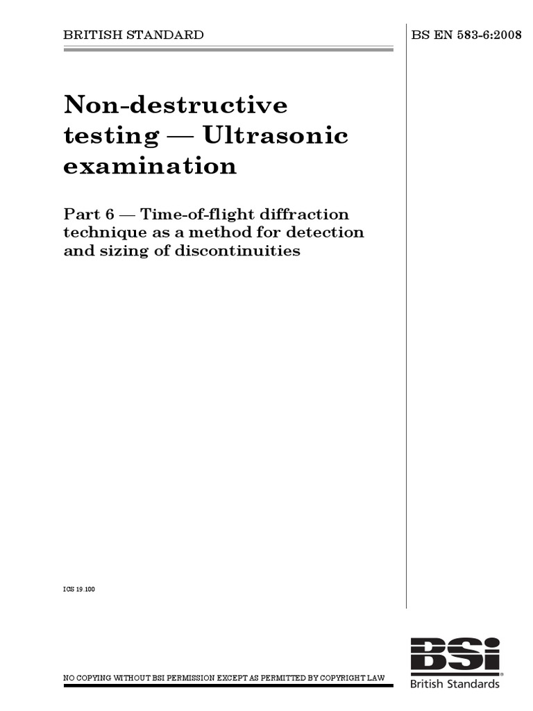 BS en 583-6-2008 | PDF | Medical Ultrasound | Nondestructive Testing