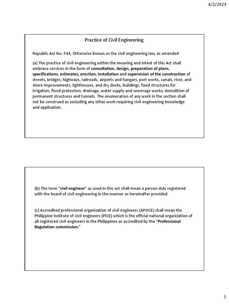 Guidelines on the Practice of Civil Engineering: Professional ...