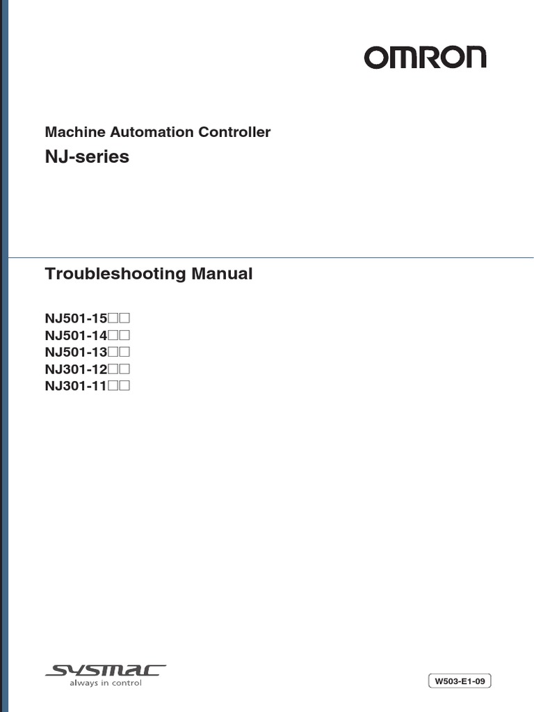 W503-E1-09 Nj-Series Troubleshooting Manual | PDF | Electromagnetic Compatibility | Computing