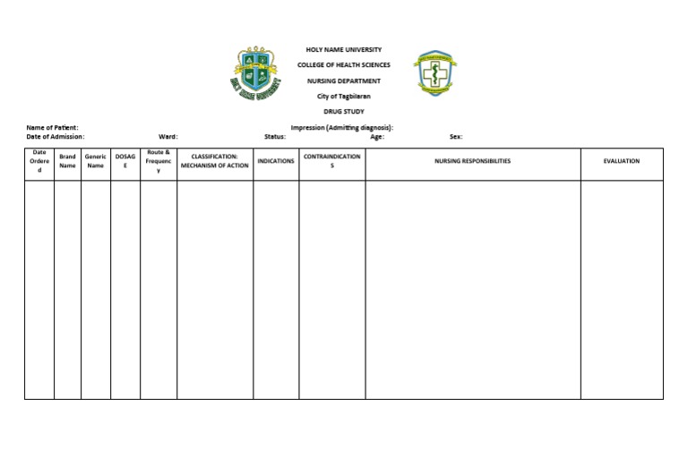 Drug Study Form | PDF