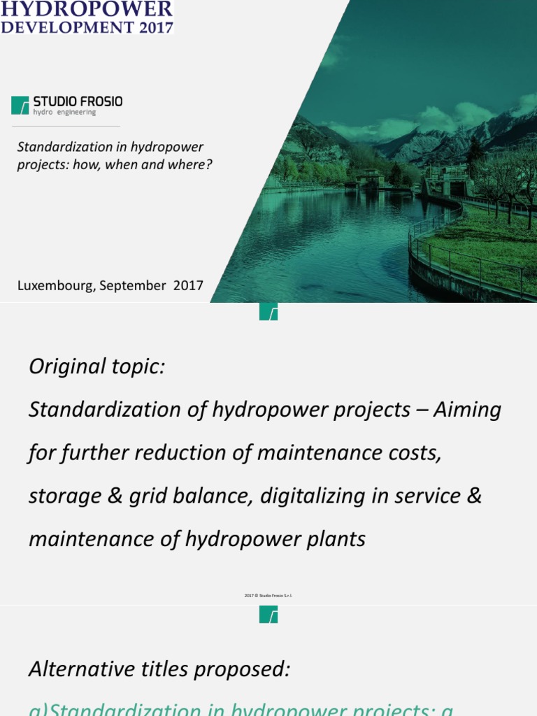Standardization in Hydropower Projects: How, When and Where | PDF ...
