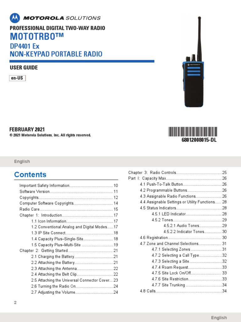 68012008015-DL Enus MOTOTRBO DP4401 Ex NON-KEYPAD PORTABLE RADIO USER ...
