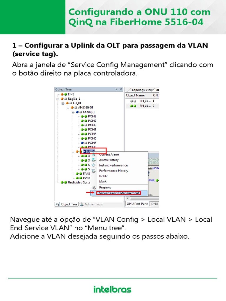 1 - Configurar A Uplink Da OLT para Passagem Da VLAN (Service Tag ...