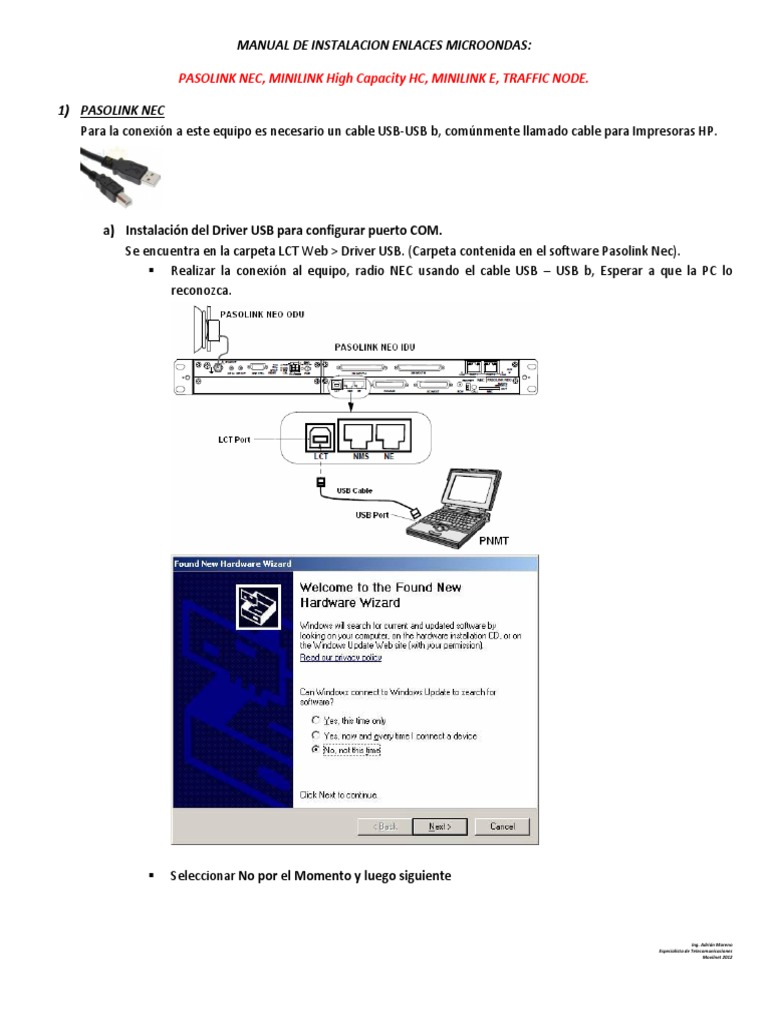 Manual de Instalacion. Software NEC, Minilink E, Minilink HC, Minilink Traffic Node | PDF ...
