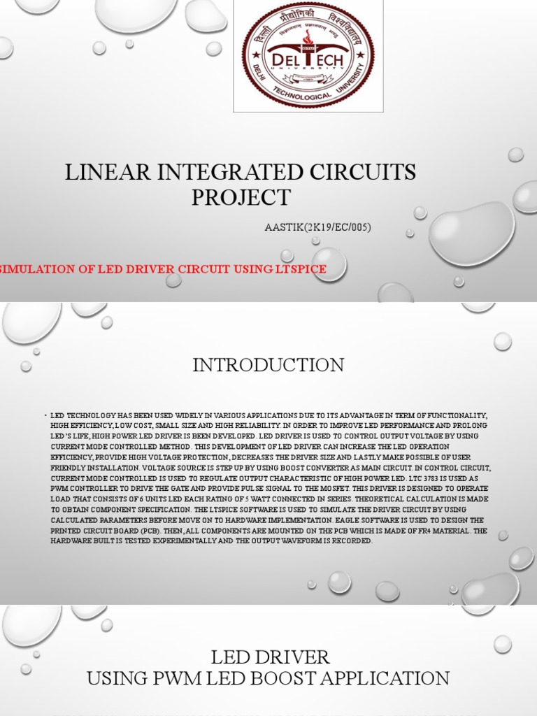 Linear Integrated Circuits Project: Simulation of Led Driver Circuit Using Ltspice | PDF