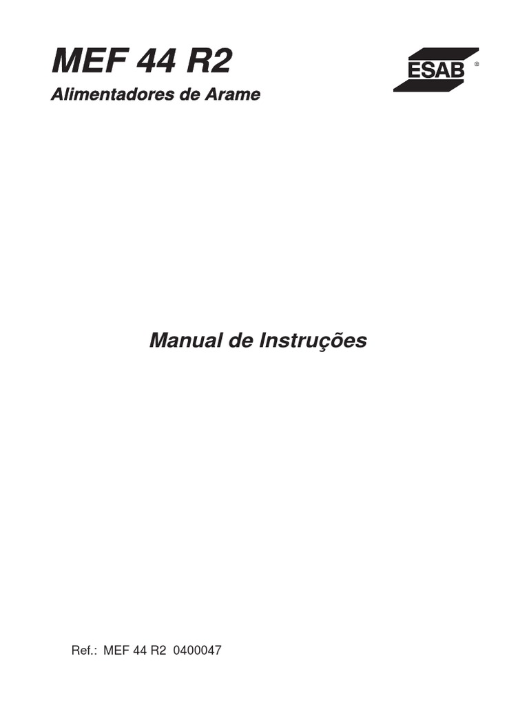 MEF 44 R2: Manual de Instruções | PDF | Fiação elétrica | Pressão