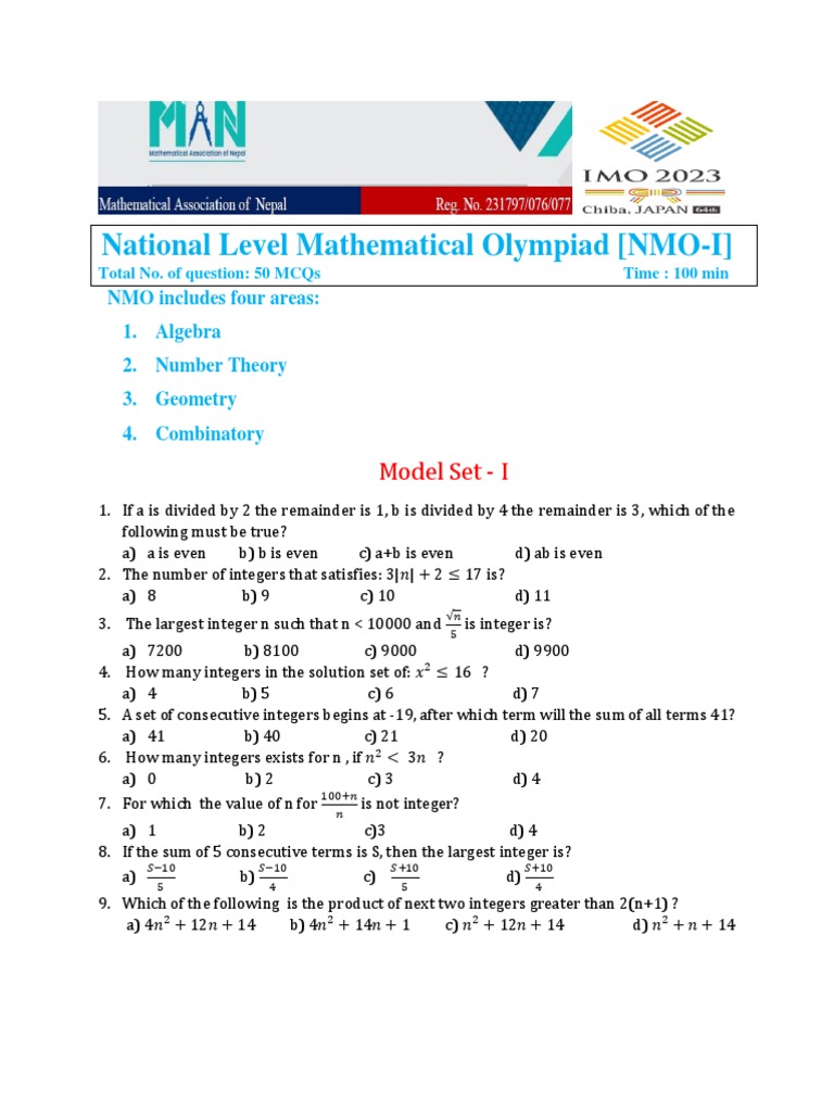 National Level Mathematical Olympiad (NMO-I) | PDF | Triangle | Speed