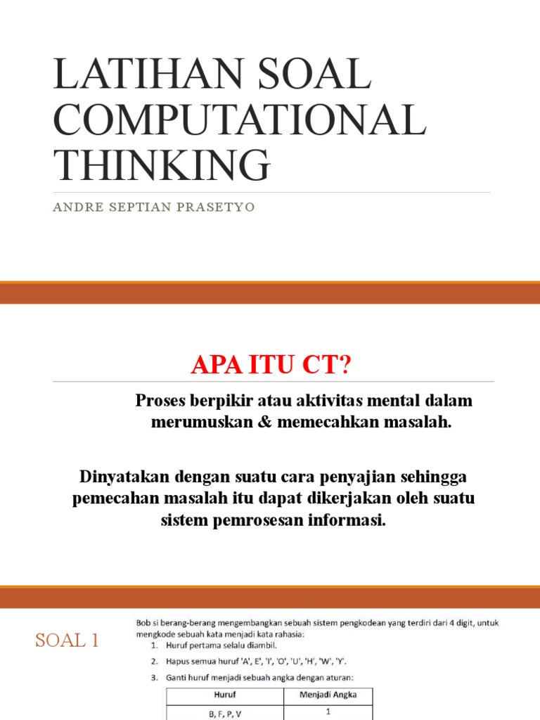 Latihan Soal Computational Thinking: Andre Septian Prasetyo | PDF | Pengembangan Diri | Komputer