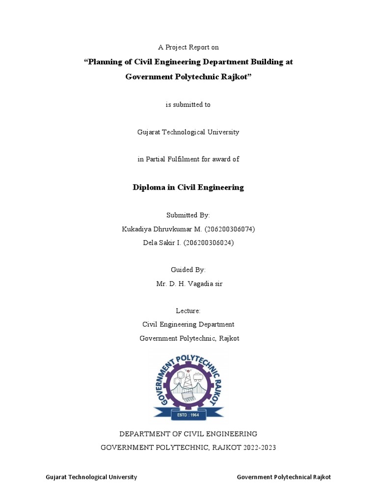 Planning of Civil Engineering Department Building at Government ...