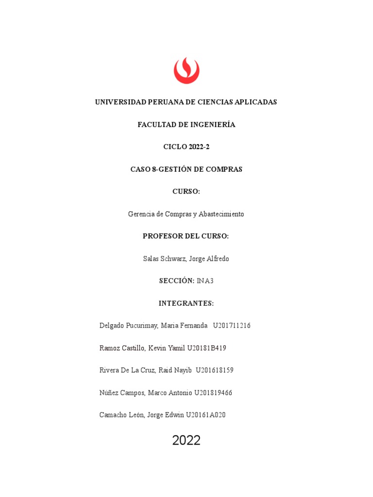 GCA-Caso-Eficiencia de Compras-Grupo09 | PDF