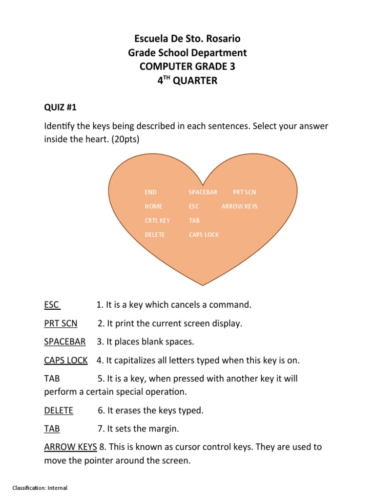 Computer Grade 3 4th Quarter | PDF | Computer Keyboard | Cursor (User Interface)