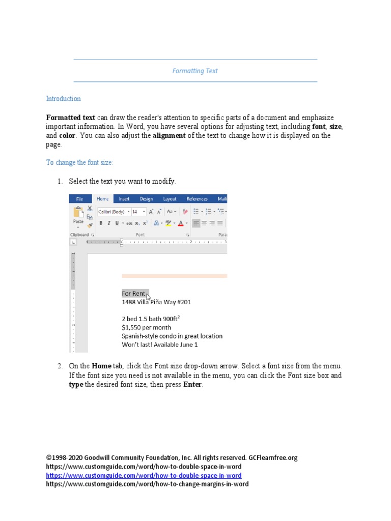 Lesson 5 - Formatting | PDF | Paragraph | Menu (Computing)