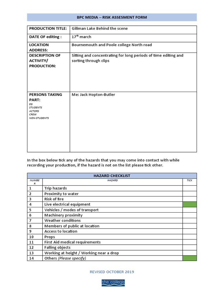 BPC Risk Assesment | PDF