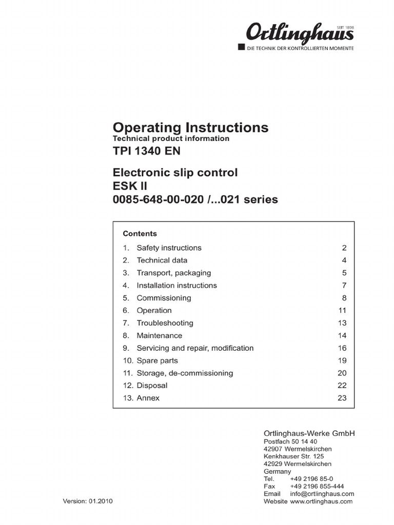 Manual TPI 1340 EN | PDF