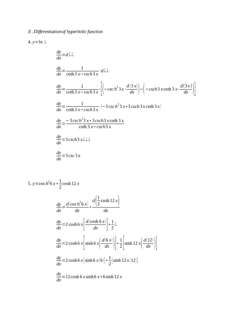Differentiating Hyperbolic And Inverse Hyperbolic Functions A Step By Step Guide Pdf 
