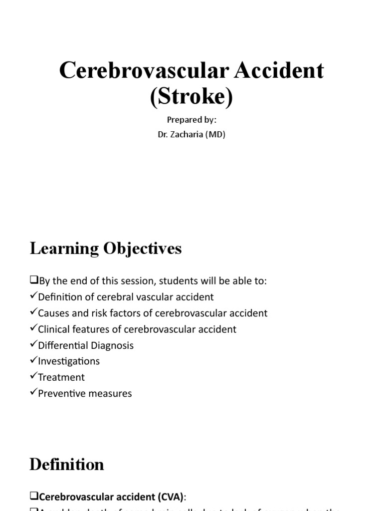 Cerebrovascular Accident | PDF | Stroke | Ischemia
