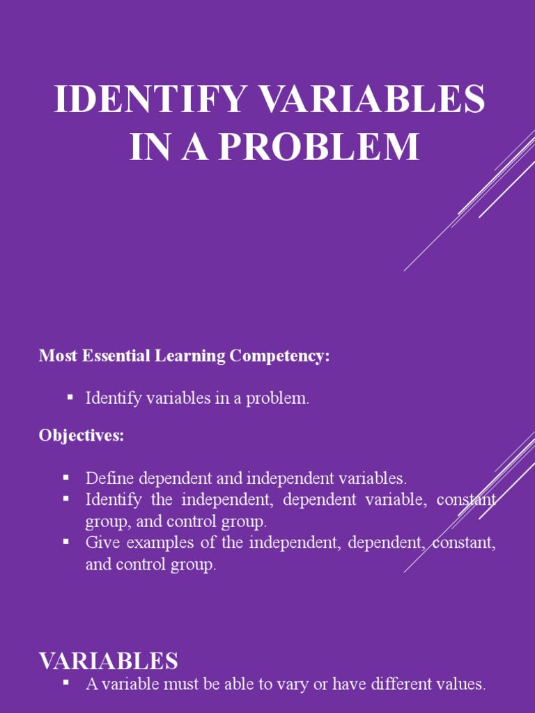 Identifying Variables | Download Free PDF | Experiment | Dependent And ... Identifying Variables | Download Free PDF | Experiment | Dependent And ...