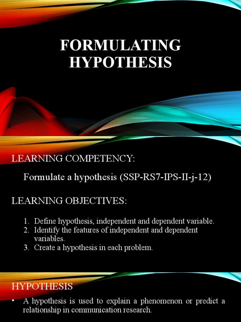 Formulating Hypothesis | PDF | Hypothesis | Experiment