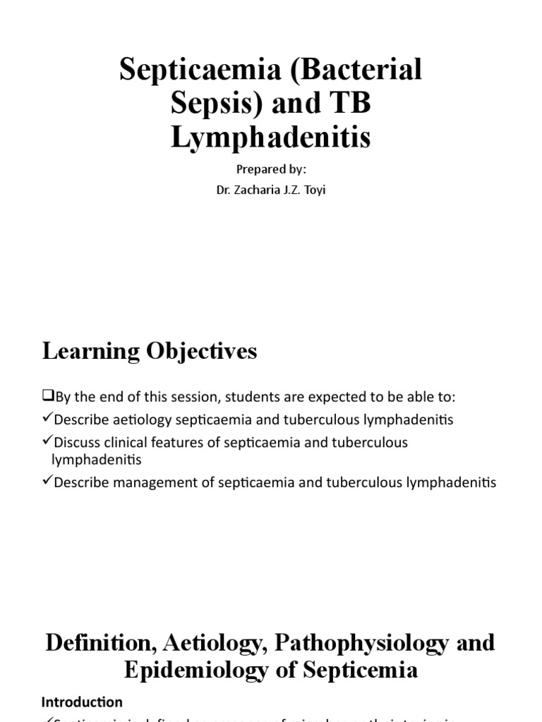 Septicaemia and TB Lymphadenitis Overview | PDF | Sepsis | Tuberculosis