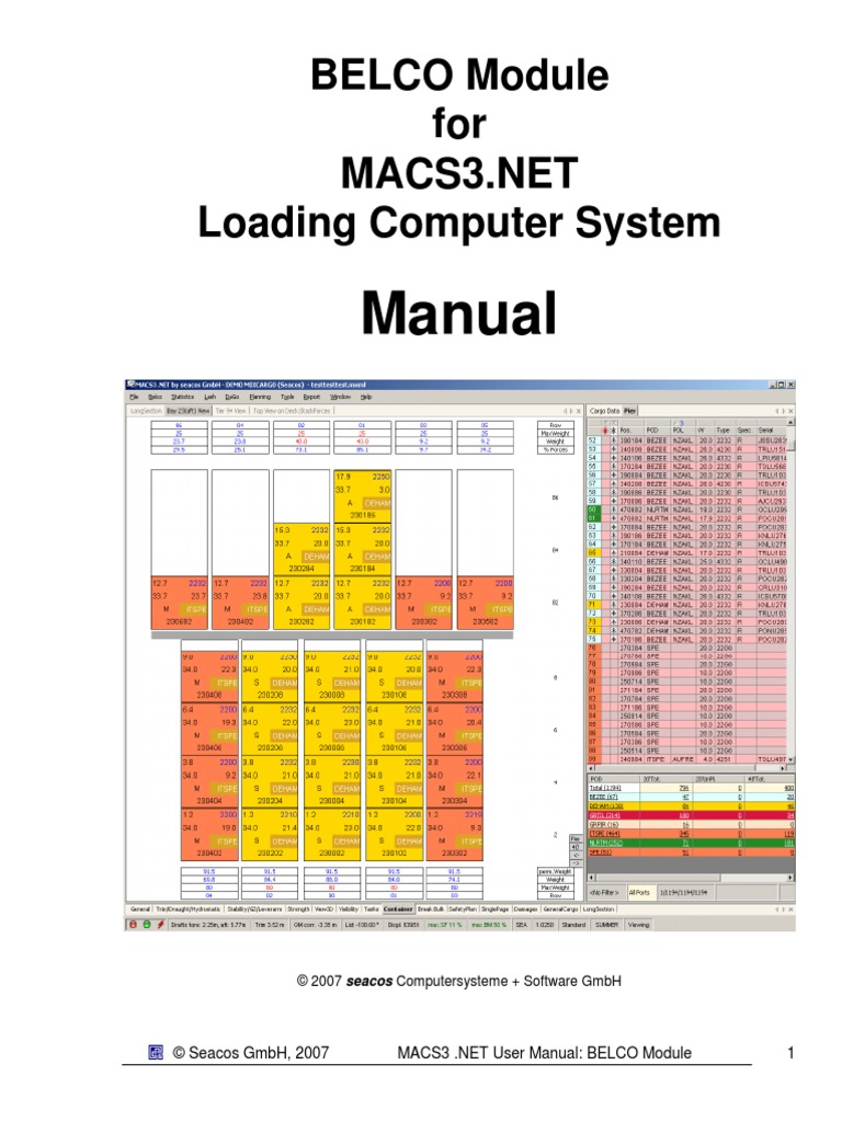 Manual: BELCO Module For Loading Computer System | PDF