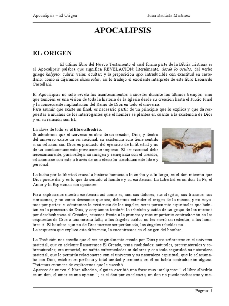 Apocalipsis El Origen | PDF | Jesús | La resurrección de Jesús